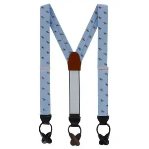 Trafalgar Racehorse Linen Blend Suspenders And Bow Tie Set