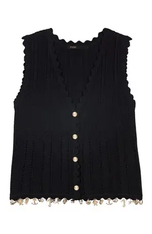 Maje Gold-embellished Knit Cardigan