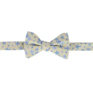 Trafalgar Weldon Floral Silk Suspenders And Bow Tie Bundle - Yellow With Light Blue