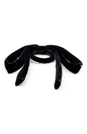 Alexandre De Paris Isild Velvet Ribbon Hair Tie - Black