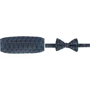 Trafalgar Enzo Exploded Floral Silk Cummerbund And Bow Tie Bundle - Multiple