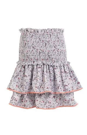 NESSI BYRD Floral Print Ruffled Swim Skirt