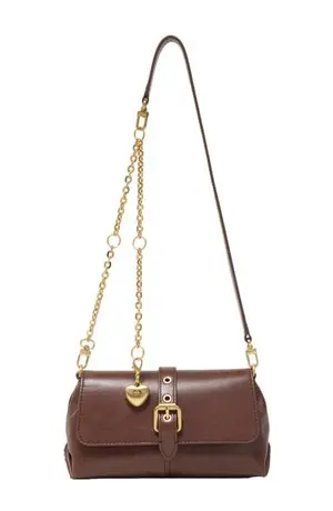Maje Vintage Leather Miss M Walk Bag With Chain Strap