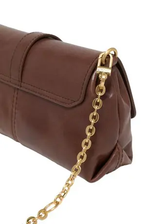 Maje Vintage Leather Miss M Walk Bag With Chain Strap
