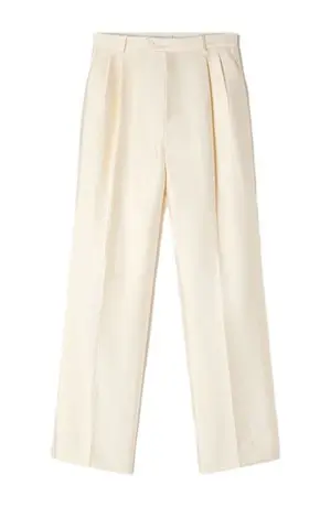 Sandro Satin-effect Straight-leg Trousers - Cream