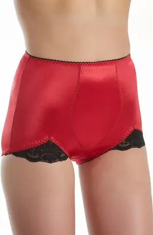 RAGO Light Shaping Panty With Comfort V-leg Lace Design - Red