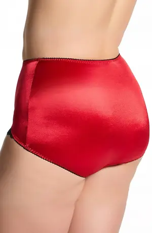 RAGO Light Shaping Panty With Comfort V-leg Lace Design - Red