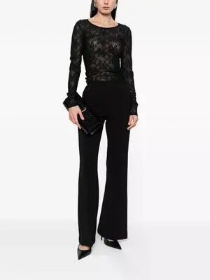 Imperial Lace Long Sleeve Top - Black