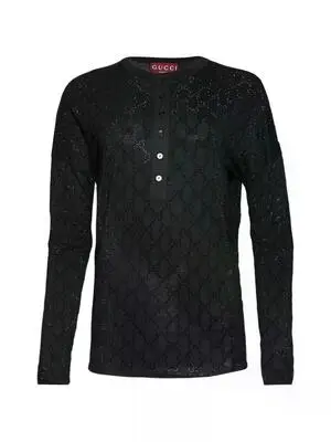 Gucci Monogram Buttoned T-shirt
