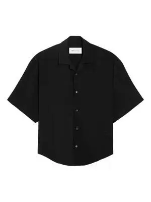 AMI Paris Short-sleeve Embroidered Shirt - Black