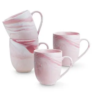 STONE + LAIN Brighton Porcelain 4-piece Mug Set - Pink