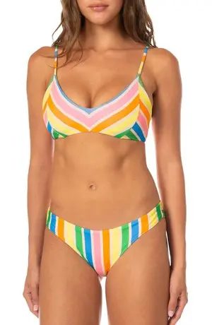 MAAJI Rhythmic Lines Liberties Reversible Bikini Top - Open Yellow
