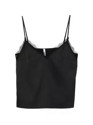 Imperial Lace-trim V-neck Top