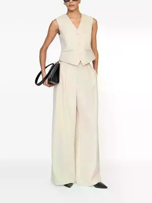 ANINE BING Mario Button Waistcoat - Neutrals