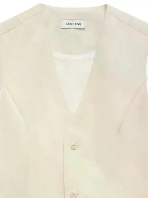ANINE BING Mario Button Waistcoat - Neutrals