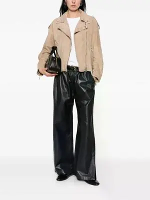 MOORER Zip-fastening Leather Jacket