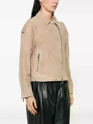 MOORER Zip-fastening Leather Jacket
