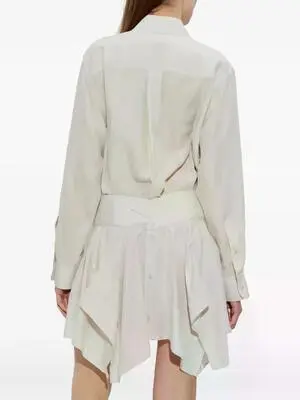 Alexander Wang Silk Shirt-style Mini Dress - Neutrals