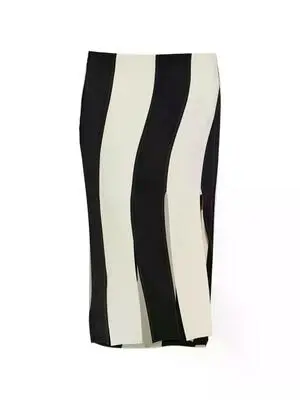 ENTIRE STUDIOS Striped Midi Skirt - Black