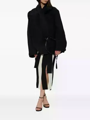 ENTIRE STUDIOS Striped Midi Skirt - Black