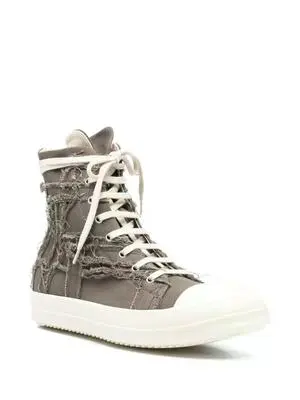 Rick Owens Distressed High-top Sneakers - Grey