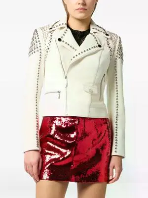 Philipp Plein Biker Lamb Leather Jacket