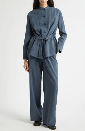 Emporio Armani Pinstripe Pants With Elastic Waist