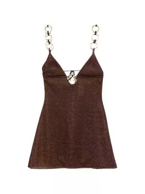Oseree Lumière Ring-detail Mini Dress - Brown