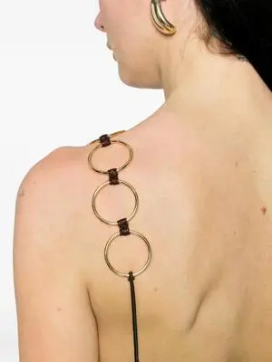 Oseree Lumière Ring-detail Mini Dress - Brown