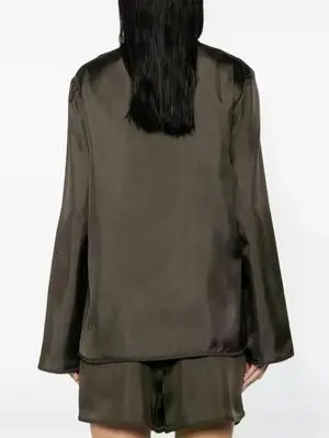 RÓHE Silk Blouse With Pankou Closure - Brown