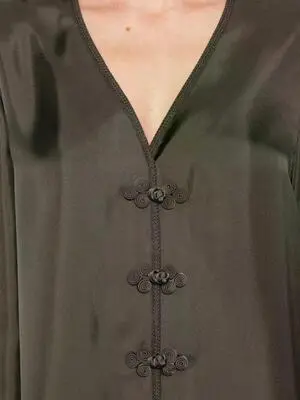RÓHE Silk Blouse With Pankou Closure - Brown