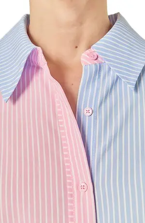 English Factory Colorblock Striped Oversized Button-up Shirt