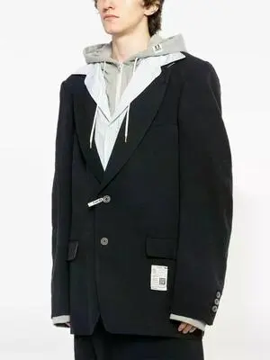 Mihara Yasuhiro Wool Layered Jacket - Blue