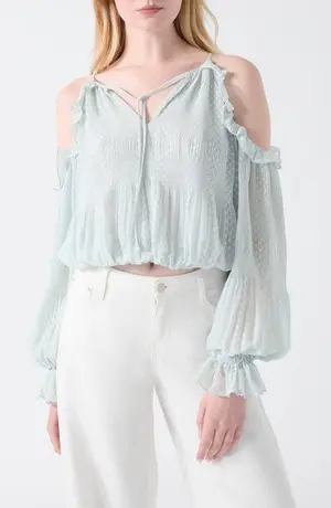 Guess Emilia Clip Dot Cold Shoulder Top
