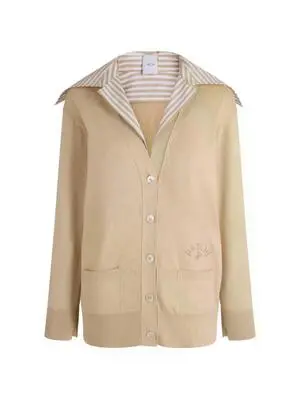 PATOU Poplin-collar Cardigan - Neutrals