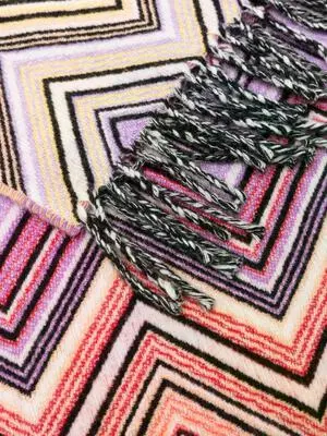 Missoni Perseo Fringed Zigzag Throw - Red