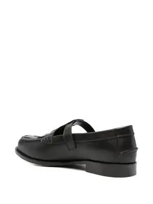 MORGILLO Martini Woven Buckle Loafers