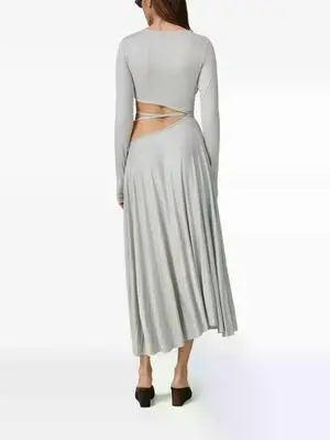 PNK Cutout Long-sleeve Midi Dress - Grey