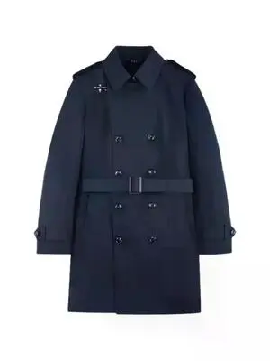 FAY Belted Double-breasted Coat - Black