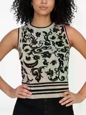 Liu Jo Crew-neck Ribbed-knit Vest - Neutrals