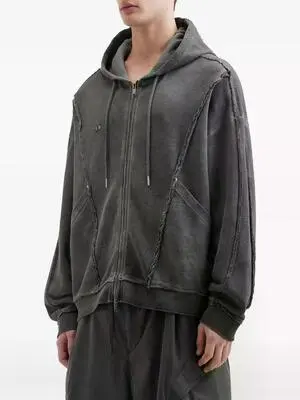 FIVE CM Frayed Zip Hoodie - Grey