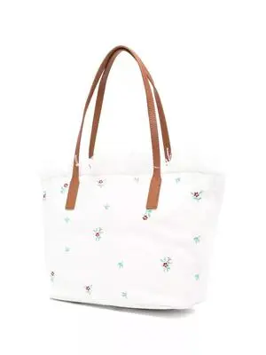 MC2 SAINT BARTH Floral-embroidered Tote Bag - White