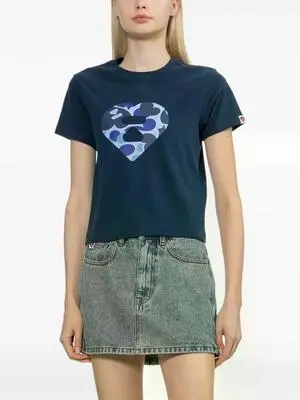 AAPE BY *A BATHING APE Heart-printed T-shirt - Blue