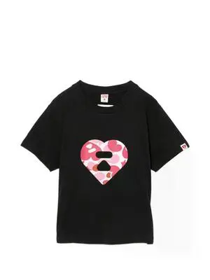AAPE BY *A BATHING APE Heart-printed T-shirt - Black