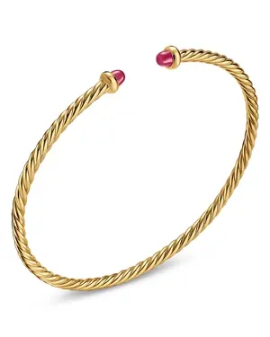 David Yurman Micro Cablespira Flex Bracelet - Ruby/gold