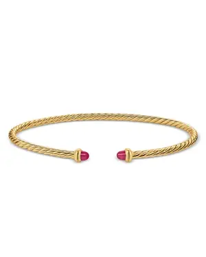 David Yurman Micro Cablespira Flex Bracelet - Ruby/gold