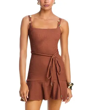 PatBO Cora Knit Mini Dress - Brown