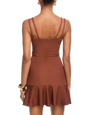 PatBO Cora Knit Mini Dress - Brown
