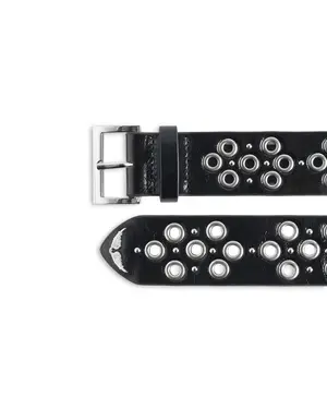 Zadig&Voltaire Starlight Eyelets Leather Belt - Black