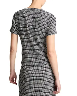 Vince Checked Crewneck Top